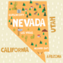 Illustrated Map Of Nevada Sticker