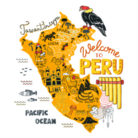 Illustrated Map Of Peru Yellow Illustration Sticker
