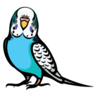 Illustrated Parakeet Sticker