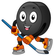 Illustration Featuring An Ice Hockey Puck With Smile Sticker