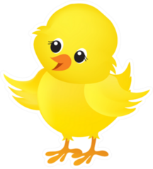 Illustration Of A Cute Little Yellow Easter Chick Sticker