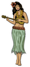 Illustration Of A Hula Girl Dancing Sticker