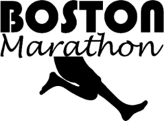 Illustration Of Annual Running Marathon In Boston Text Sticker