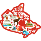 Illustration Of Canada Map Sticker
