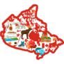 Illustration Of Canada Map Sticker