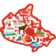 Illustration Of Canada Map Sticker