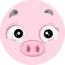 Illustration Of Cheerful Happy Pig Face Sticker
