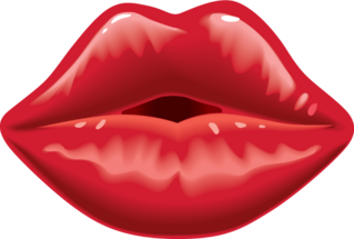Illustration Of Puckered Red Lips
