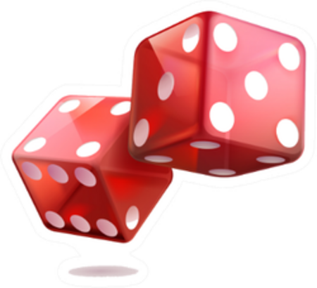 Illustration Of Shiny Red Dice Sticker