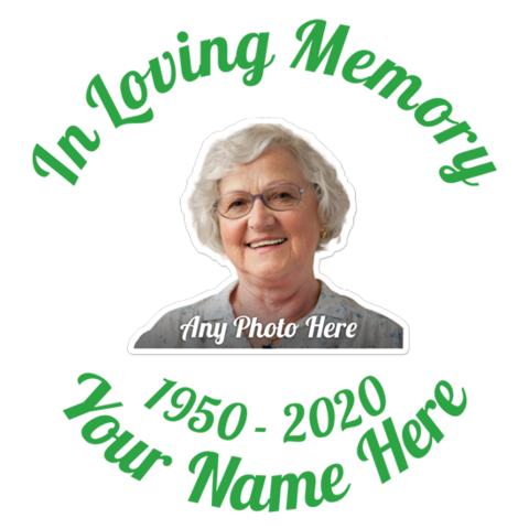 "In Loving Memory" Decals & Stickers - Customizable