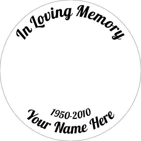 Circular In Loving Memory Stickers | Free Shipping