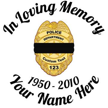In Loving Memory Police Badge with Black Band Sticker