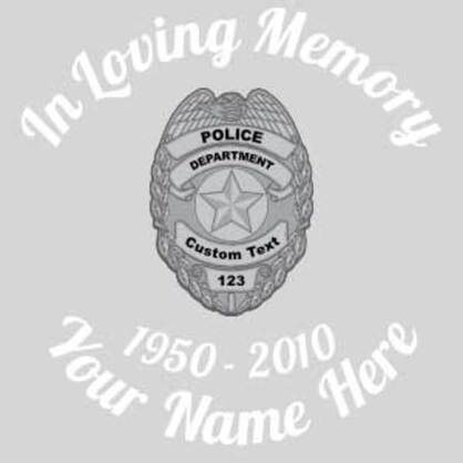 Silver In Loving Memory Police Badge Sticker