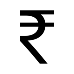 Indian Rupee Symbol Sticker