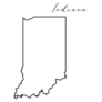 Indiana Map Line Drawing Cursive Sticker