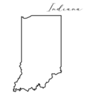 Indiana Map Line Drawing Cursive Sticker