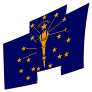 Indiana State Flag Abstract Sticker