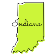 Indiana - Usa State Map Lettering Sticker