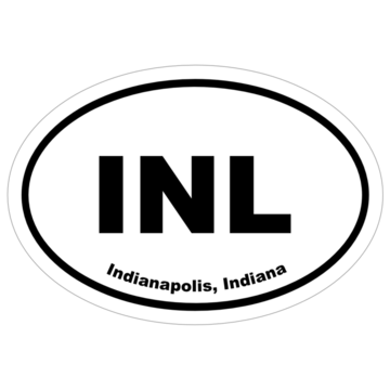 Indianapolis, Indiana Oval Stickers