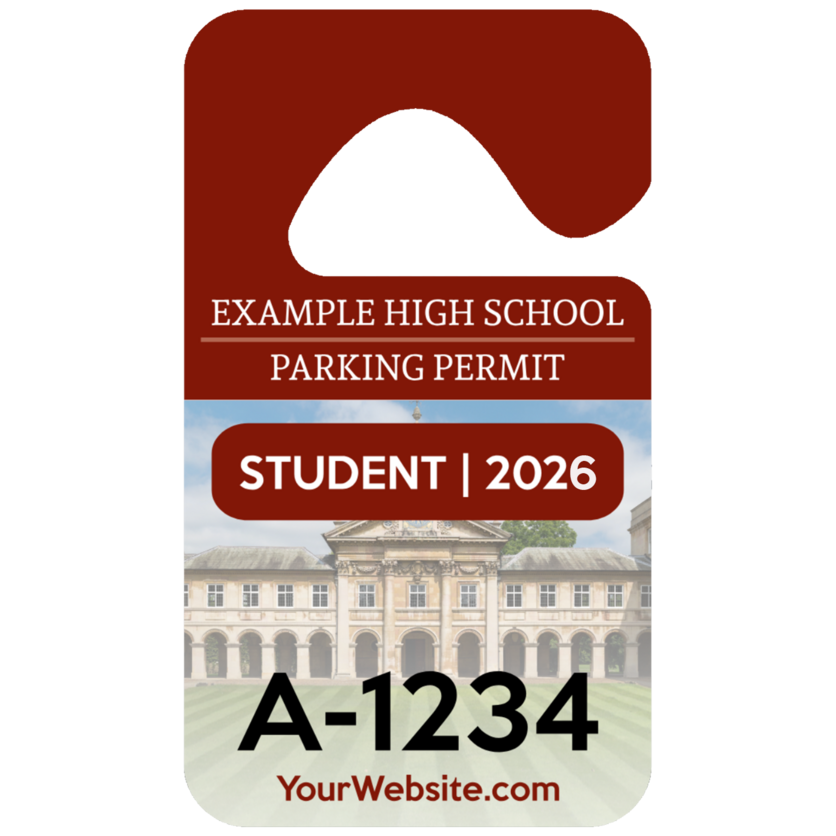 Institution Standard Hang Tag Parking Permits