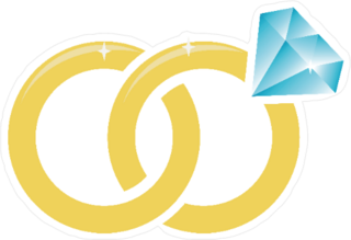 Interlocked Wedding Rings Sticker