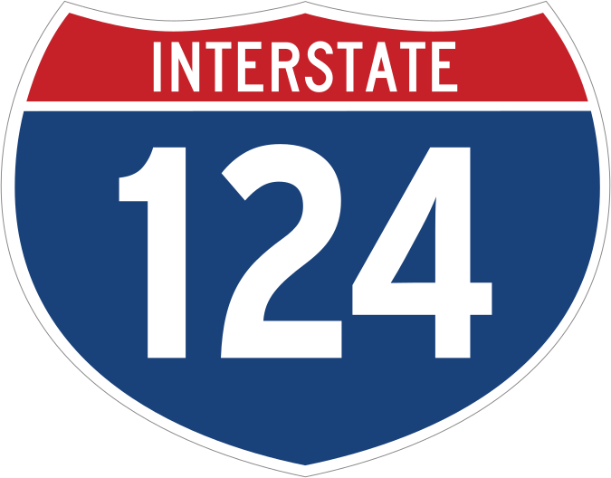 Interstate 124 Sign Sticker