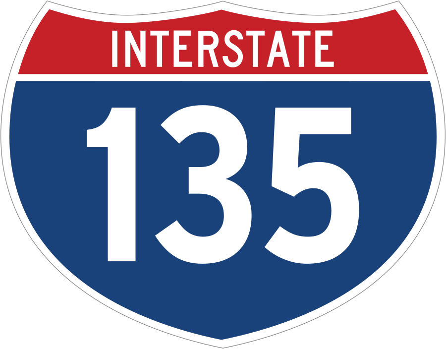 Interstate 135 Sign Sticker Shipped Fast & Free!