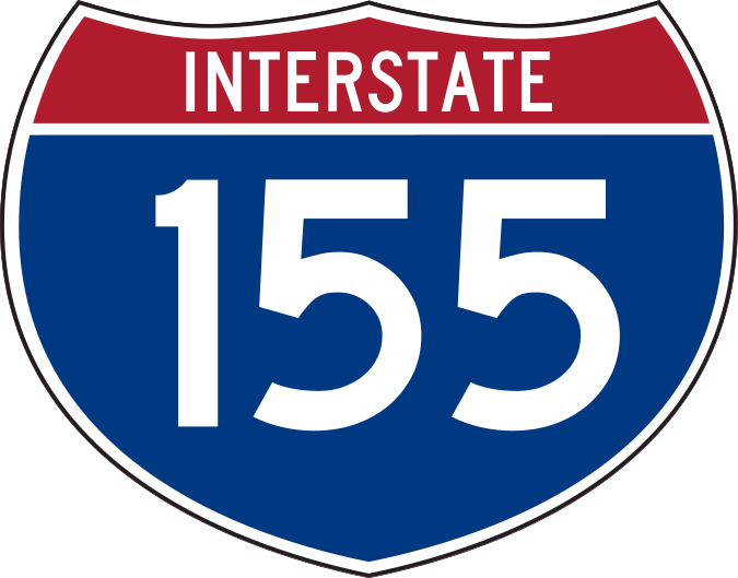 Interstate 155 Sign Sticker Shipped Fast & Free!