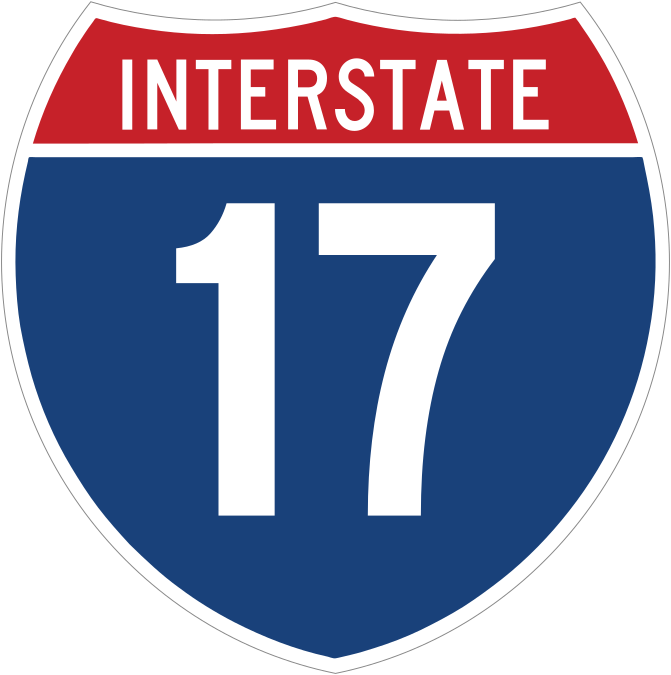 Vibrant, High-Quality Interstate 17 Sign Stickers