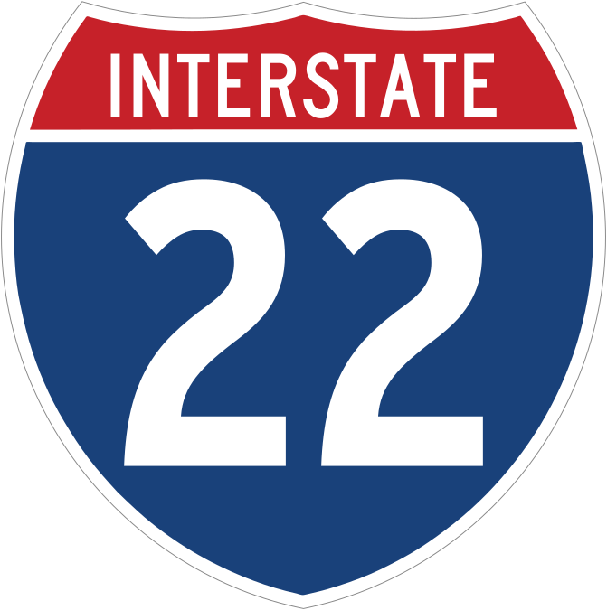Interstate 22 Sign Sticker - 50+ Color Options!
