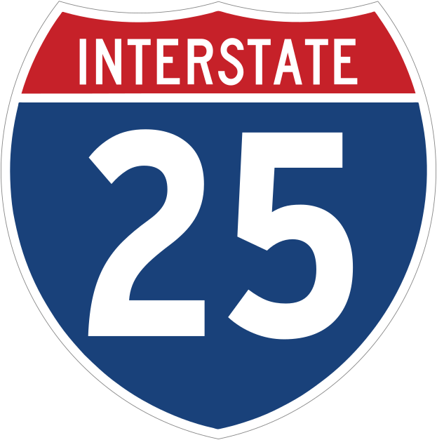 Vibrant, High-Quality Interstate 25 Sign Stickers