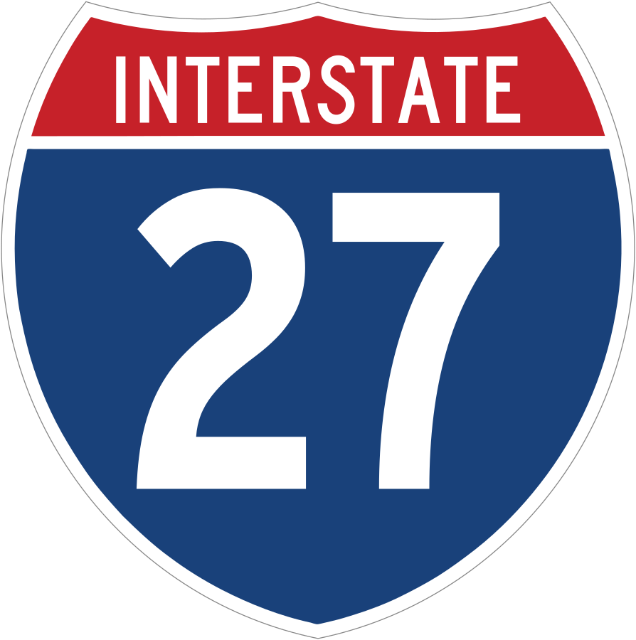Interstate 27 Sign Sticker - Fast Shipping & No Minimums