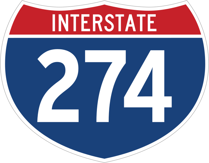 Vibrant, High-Quality Interstate 274 Sign Stickers