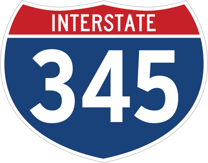 Interstate 345 Sign Sticker Shipped Fast & Free!