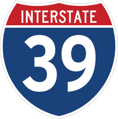 Interstate 39 Sign Sticker Shipped Fast & Free!