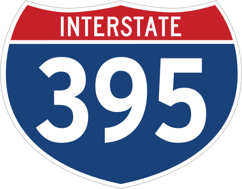 Interstate 395 Sign Sticker - Fast Shipping & No Minimums