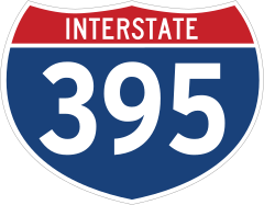 Interstate 395 Sign Sticker - Fast Shipping & No Minimums