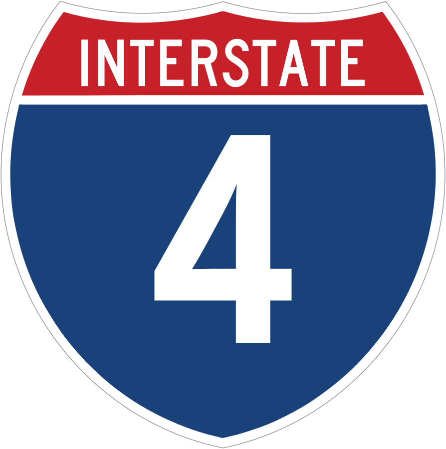 Vibrant, High-Quality Interstate 4 Sign Stickers