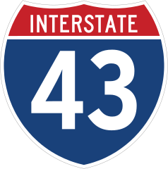 Order Your Interstate 43 Sign Sticker Today - Free Shipping!