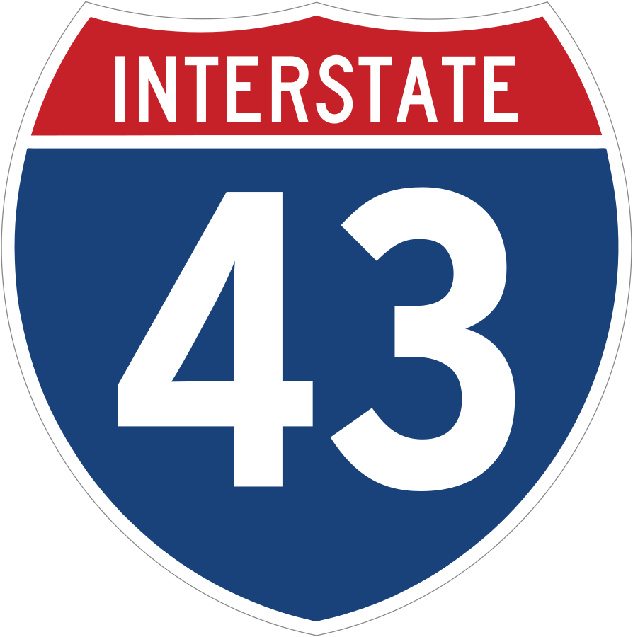 Order Your Interstate 43 Sign Sticker Today - Free Shipping!