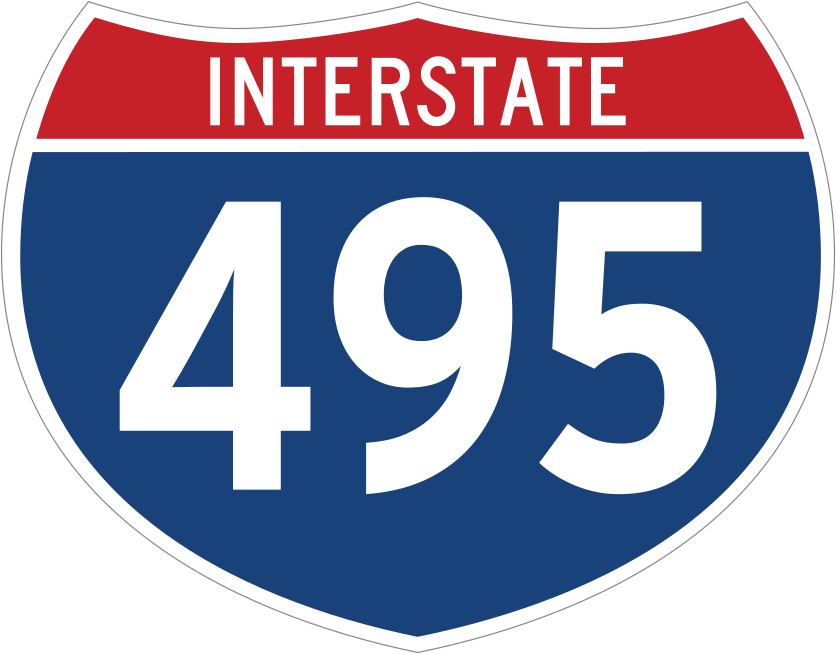 Vibrant, High-Quality Interstate 495 Sign Stickers