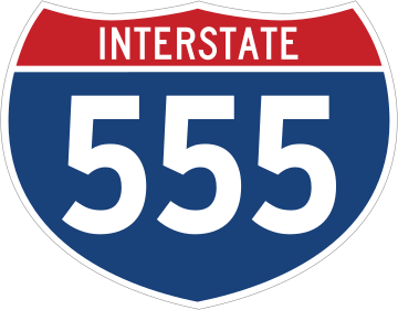 Interstate 555 Sign Sticker Shipped Fast & Free!