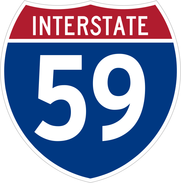 Vibrant, High-Quality Interstate 59 Sign Stickers