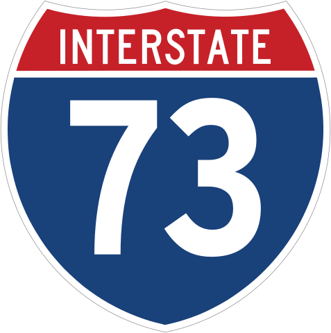 Vibrant, High-Quality Interstate 73 Sign Stickers