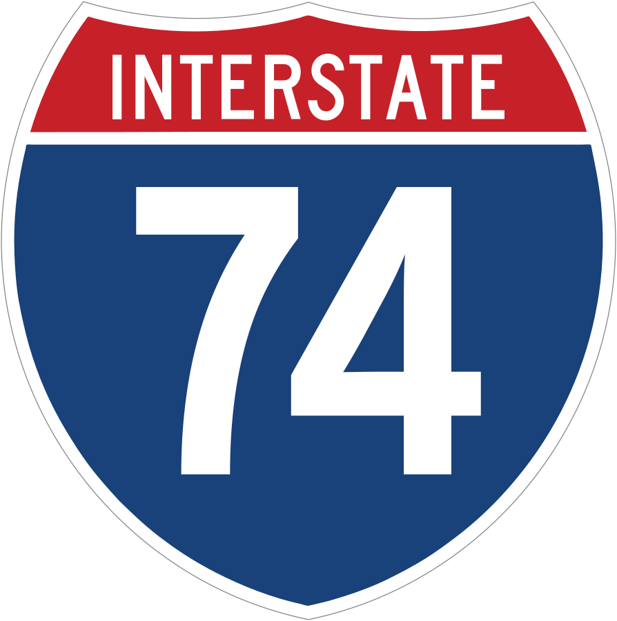 Interstate 74 Sign Sticker