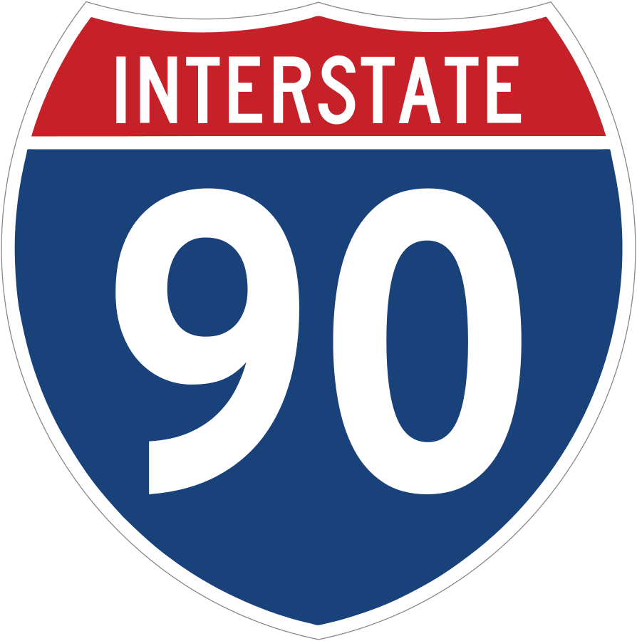Vibrant, High-Quality Interstate 90 Sign Stickers
