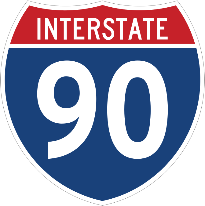 Vibrant, High-Quality Interstate 90 Sign Stickers