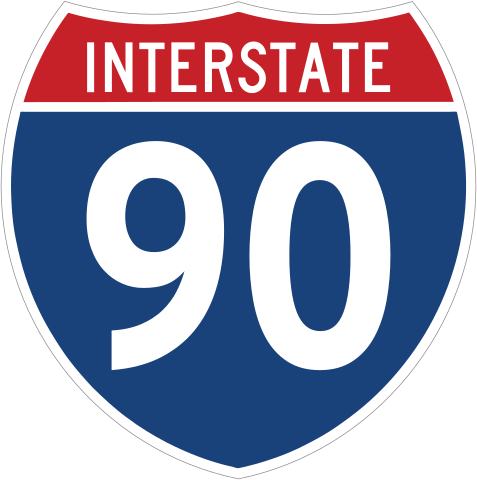 Vibrant, High-Quality Interstate 90 Sign Stickers