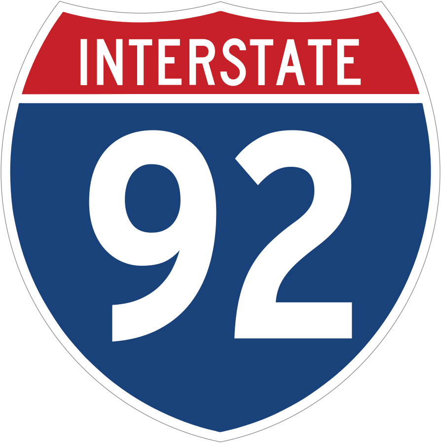 Interstate 92 Sign Sticker