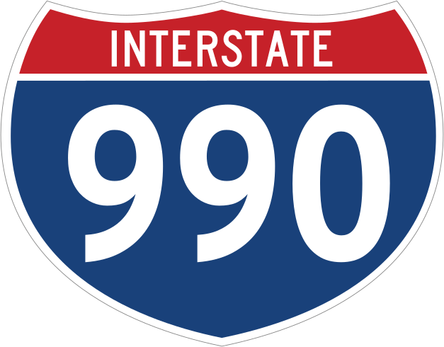 Vibrant, High-Quality Interstate 990 Sign Stickers